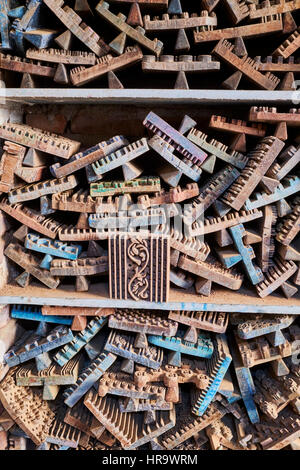 India, Rajasthan, Balotra, block printing textile Stock Photo - Alamy