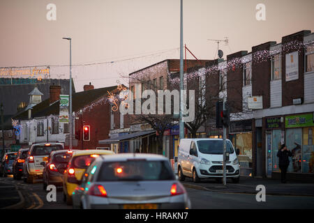 Alsager village shops on Crewe Road- Lawton Road East Cheshire, England ...
