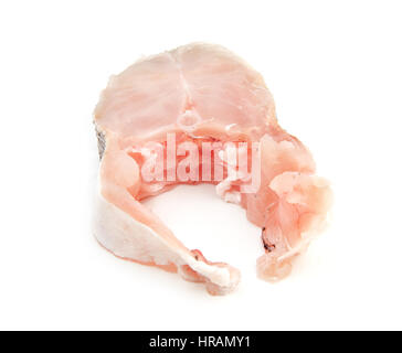 Fresh hake slice isolated over white background Stock Photo - Alamy