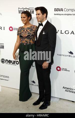 Eli Roth and his wife Lorenza Izzo arrive at Los Angeles International ...