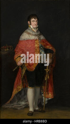 Retrato de Fernando VII con manto real-Canal Imperial-1815 Stock Photo ...