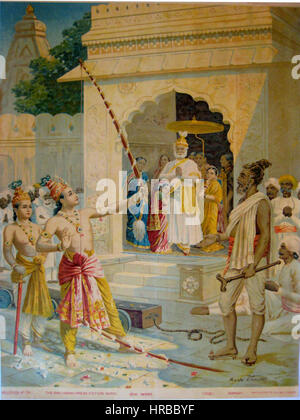 Rama breaking the bow Stock Photo - Alamy