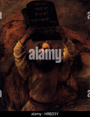Rembrandt - Moses Smashing the Tablets of the Law Stock Photo - Alamy