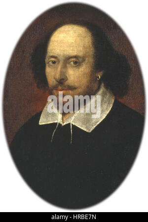 Image of William Shakespeare painted on wooden shield Stock Photo - Alamy