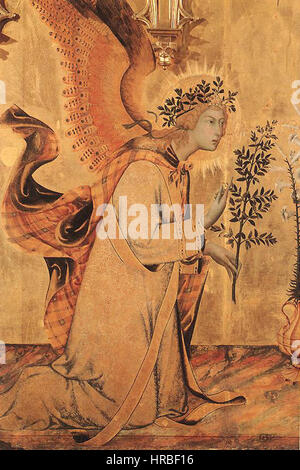 The Angel of the Annunciation, painted by Simone Martini Stock Photo ...