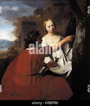 Paris and Oenone, a painting by Reyer Jacobsz. van Blommendael, circa ...