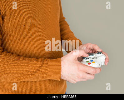 Human Hands Holding Game Controller Leisure Activity Stock Photo - Alamy
