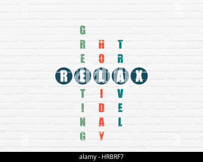 Entertainment, concept: Relax in Crossword Puzzle Stock Photo - Alamy