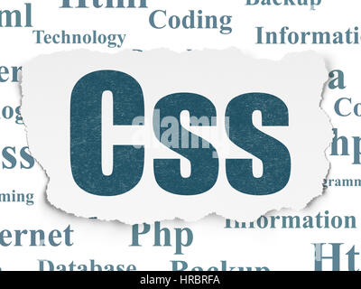 Software concept: Css on Torn Paper background Stock Photo - Alamy