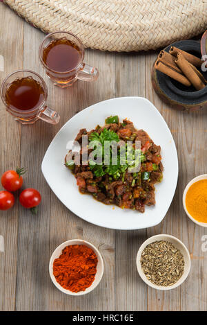 beef liver kebda, mugagal arabic food Stock Photo - Alamy