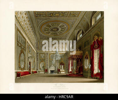 'Buckingham House' from Pyne's Royal Residences (1819) portrays the ...