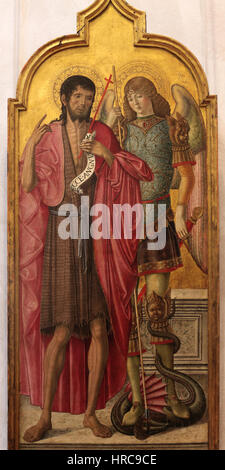 Saint John the Baptist and Saint Michael-Benvenuto di Giovanni Stock ...