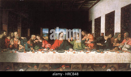 Reproduction of Leonardo da Vinci's 'The Last Supper' depicting Jesus ...