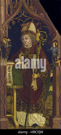 A portrait of Saint Ambrose, depicted in a classical religious painting ...