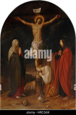 This artwork depicts the biblical scene of Jacob burying idols under an ...