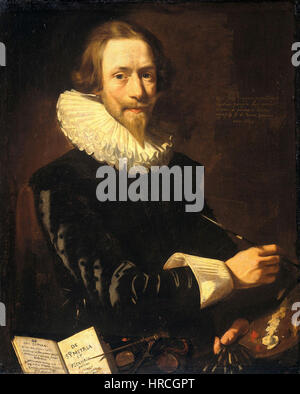 This oil portrait by Abraham de Vries depicts Dirk Diert, capturing his ...