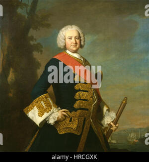 This portrait of Admiral Sir Peter Warren, painted by Thomas Hudson ...