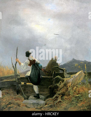 Sennerin und Moench (Carl Spitzweg Stock Photo - Alamy