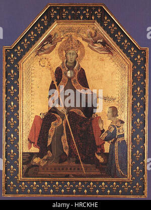 Simone Martini - Altar of St Louis of Toulouse - predella Stock Photo ...