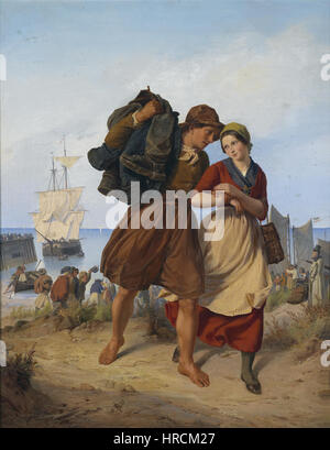 Painting 'Return to Home' ('Heimkehr') by German artist Hans Adolf ...