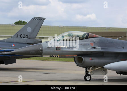 A pair of RNLAF, Royal Netherlands Air Force, F-16 Fighting Falcons ...