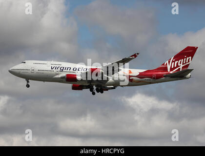Virgin Atlantic Boeing 747-400 jumbo jet named Barbarella Stock Photo ...