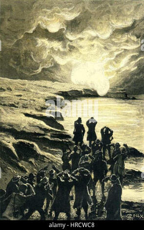 'The Chase of the Golden Meteor' by George Roux illustrates an action ...