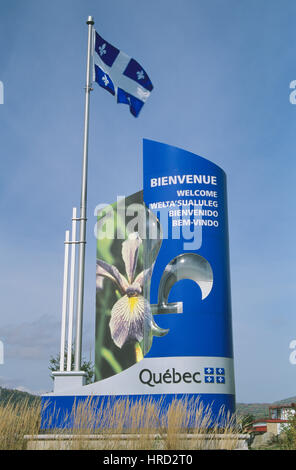 Welcome to the province of Quebec sign on the Trans Canada Trail at the ...