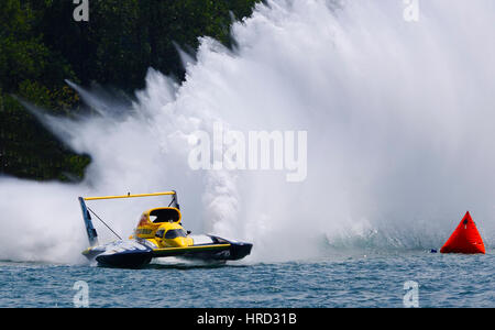 Detroit, Michigan - Gold Cup hydroplane racing on the Detroit River ...