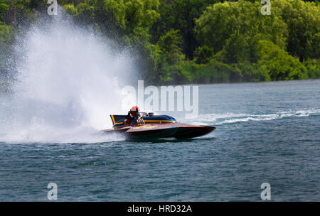 Detroit, Michigan - Gold Cup hydroplane racing on the Detroit River ...