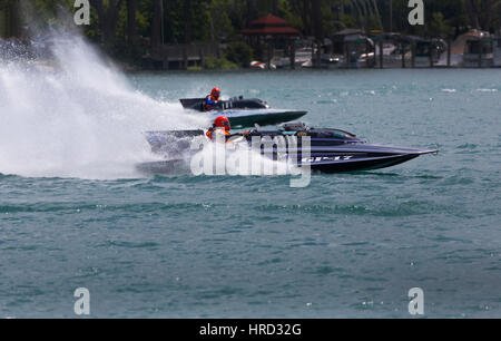 Detroit, Michigan - Gold Cup hydroplane racing on the Detroit River ...