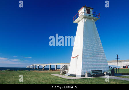 Confederation Bridge and Amherst Point Lighthouse, Prince Edward Island ...