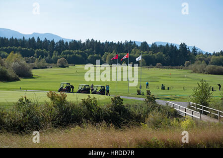 The beautiful Pheasant Glen Golf course at Qualicum Beach, set beneath ...