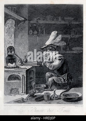 Monkey Alchemist, 17th Century Stock Photo - Alamy