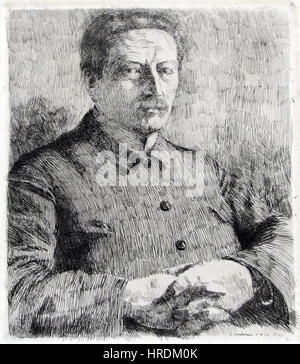 Ernst Isselmann (1885-1916), portrait, etching, Rees October 1908 Stock ...