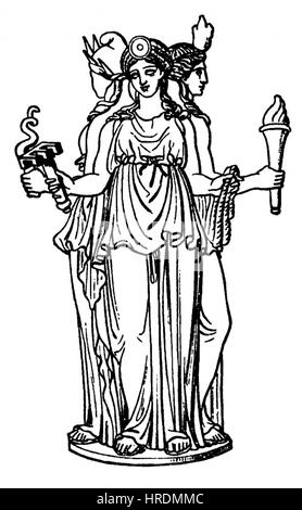 Three-formed Hecate (Triple Hecate Stock Photo - Alamy