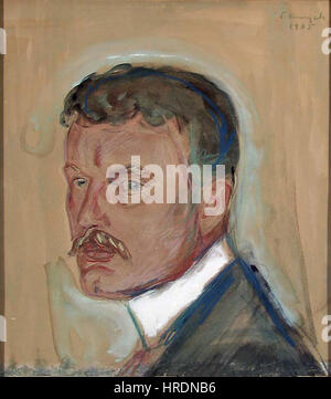 Edvard Munch - Self-Portrait with Moustache and Starched Collar (1905 ...