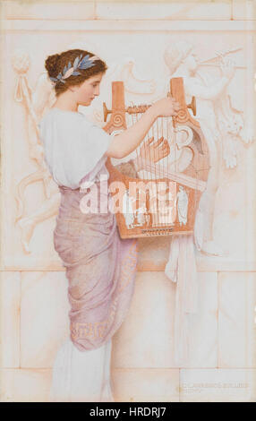 George Lawrence Bulleid, 1905 - Girl with lute Stock Photo - Alamy