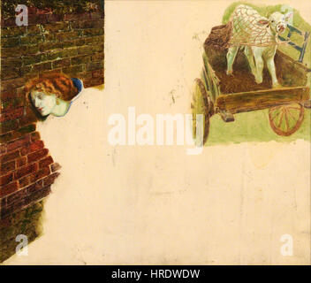 A study by Dante Gabriel Rossetti for his painting 'The Rose Garden ...