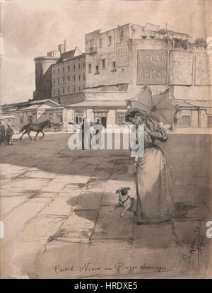 Christian Wilhelm Allers' 1893 painting depicts the Castel Nuovo in ...