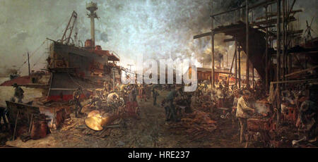 1866 Hochhaus Bau der Oldenburg auf der Werft Vulcan anagoria Stock ...