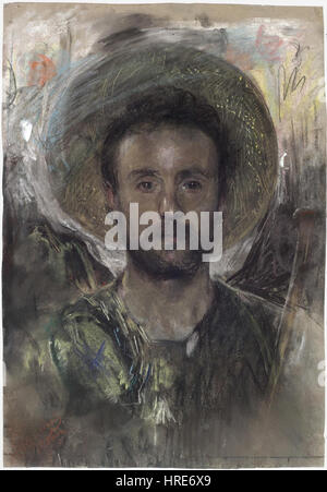 The self-portrait by Mancini captures the artist's likeness through a ...