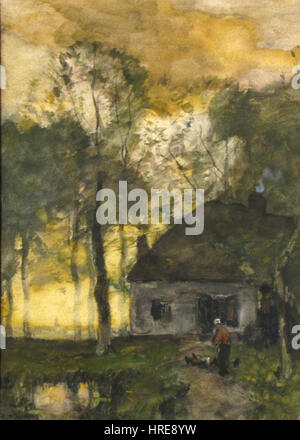 Henry Ward Ranger - Farm scene at dawn (1894 Stock Photo - Alamy