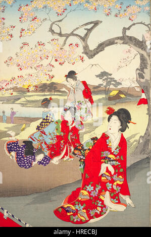 The 'Chiyoda Ooku Hanami' depicts the traditional Japanese cherry ...