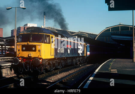 A Network SouthEast class 47 locomotive working a "Network Express ...