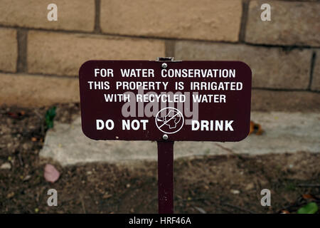 Recycled Water Do Not Drink Water Warning Sign Stock Photo - Alamy