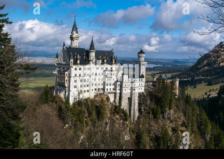 Neuschwanstein Castle in winter landscape, Fussen, Germany Stock Photo ...