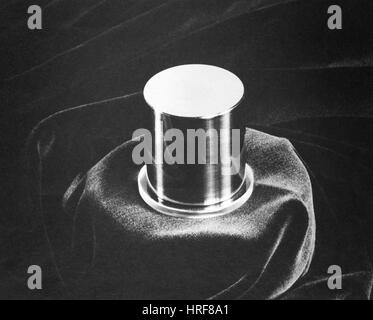 This platinum-iridium cylinder at the National Bureau of Standards is ...