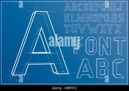 Wireframe Alphabet Font. Vector Stock Vector Image & Art - Alamy