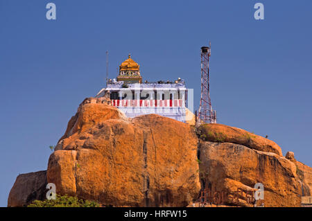 India Tamil Nadu Tiruchirappalli Rock Fort Temple pilgrims climbing ...